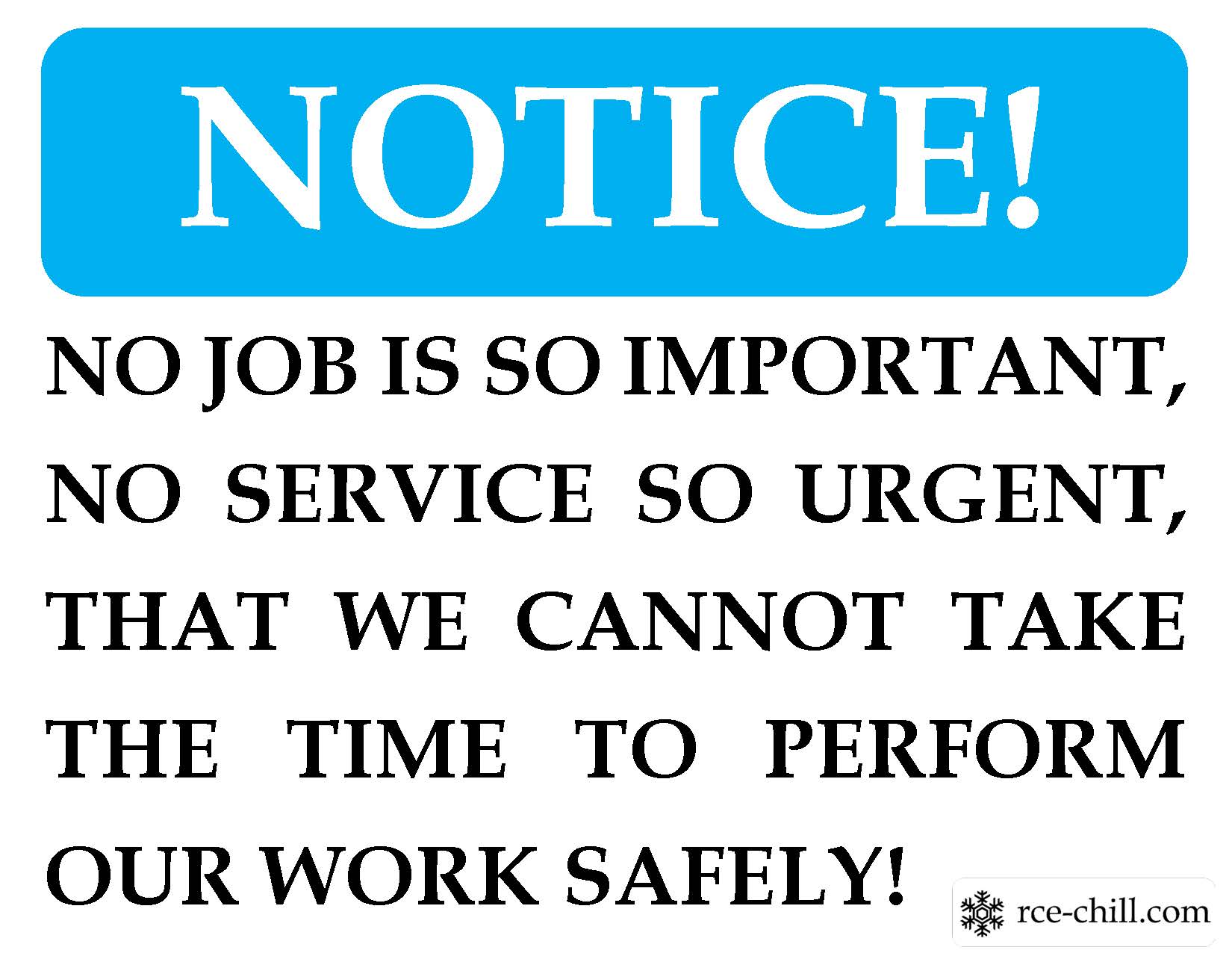 Worksite posters – RC&E Chill – Industrial Refrigeration and Process ...